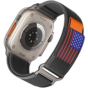 Trail Loop Nylon Band - Compatible with Apple Watch Ultra 2 Band 49mm 46mm 45mm 44mm 42mm 41mm 40mm 38mm Men Women,Rugged Braided Elastic Weave Sport Strap for iWatch Ultra Series 10/9/8/7/6/SE/5/4/3