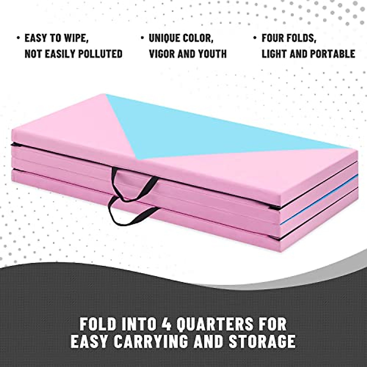 Outroad 10' x 4' x 2" Exercise Mat Thick Gymnastics Mat with Carrying Handles - Exercise Aerobics Mats Stretching Fitness