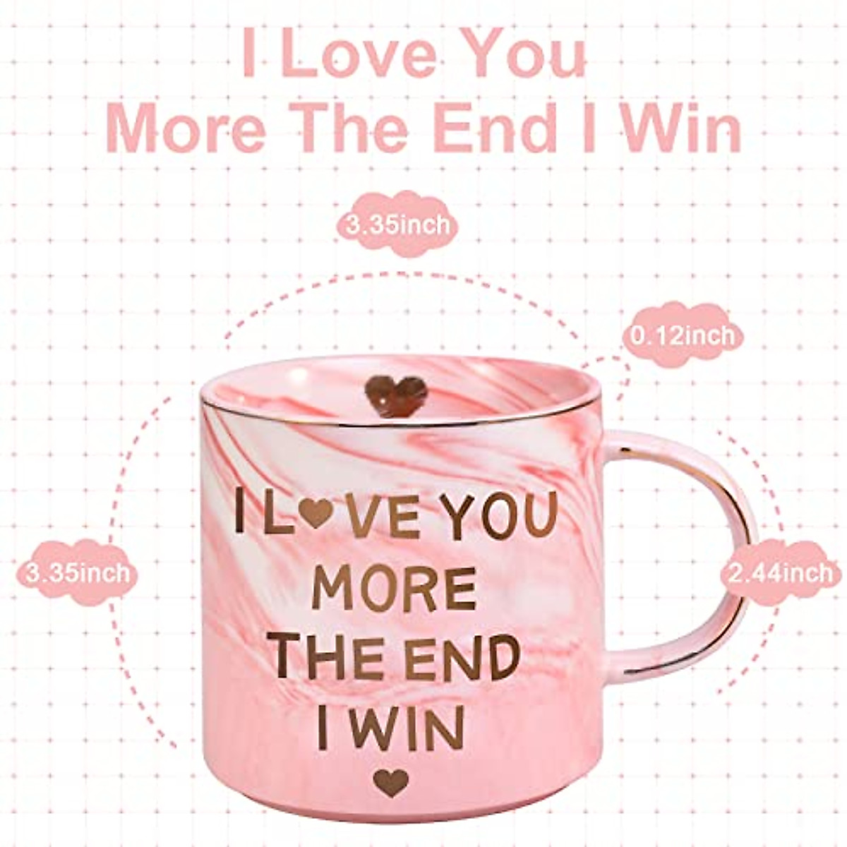 Mothers Day Gifts for Mom,Mom Gifts for Her Women Wife,Funny Gifts Novelty Gag Personalized Gifts Ideas,Graduation Gifts for Women on Birthday/Christmas/Valentine's Day Pink Marble Coffee Mug-12 OZ