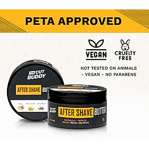 The Cut Buddy After Shave Butter for Men & Women, Moisturizer with Shaving Razor Bump Defense, Witch Hazel, Shea Butter, Ginger & Willow Bark, 8 Fl Oz