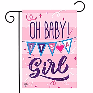 Baby Girl Double-Sided Garden Flag Shower Birth 12.5" x 18" Briarwood Lane