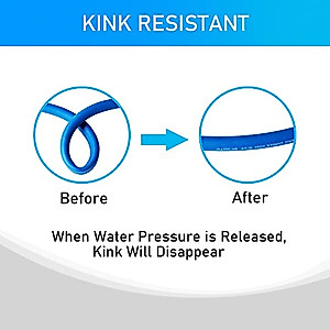 DayisTools Heavy Duty Hybrid Garden Hose 50ft, Flexible Kink Resistant Water Hose 5/8 IN x 50 Feet, Lightweight, Super Strong, All-weather, Burst 600 PSI, 3/4 IN GHT Solid Brass Fittings, Blue