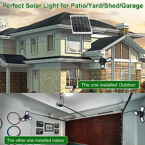 CYHKEE Solar Pendant Lights Outdoor Waterproof 4 Lighting Modes, 800LM Dusk to Dawn LED Dimmable Motion Sensor Hanging Solar Security Lights Remote Control with Pull String for Garden