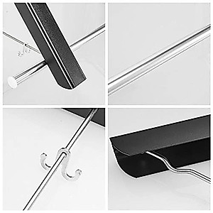 Laundry Drying Rack, Wall Mounted Retractable Clothes Hanger, Aluminium Home Storage Organization Space Savers for Home(2 Racks with Rod,Black)
