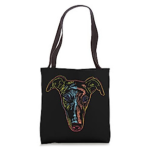 Colorful Sighthound Dog Galgo Espanol Tote Bag