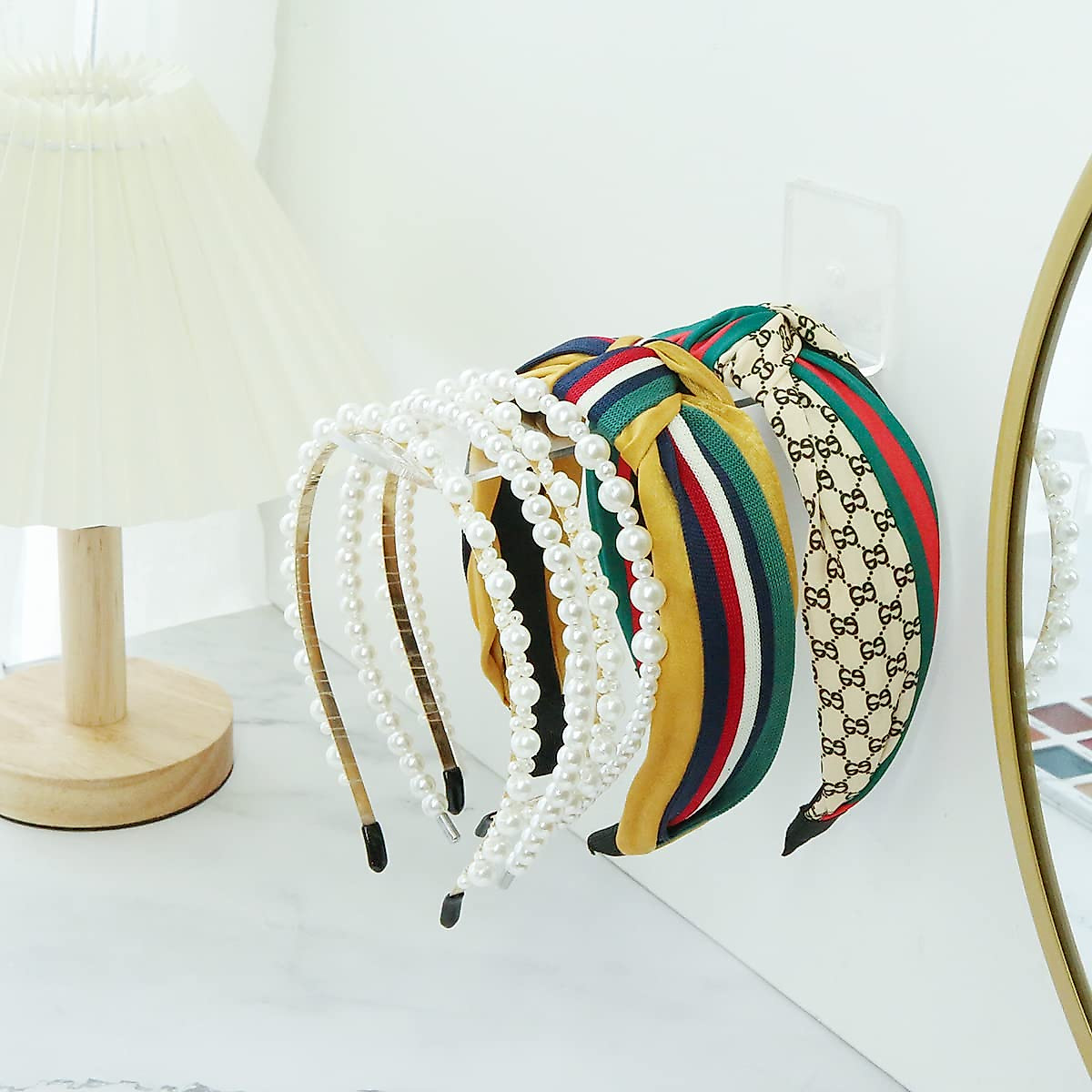 Clear Acrylic Headband and Jewelry Organizer Rack - 6 Pack Hair Accessories and Bracelet Display Stand