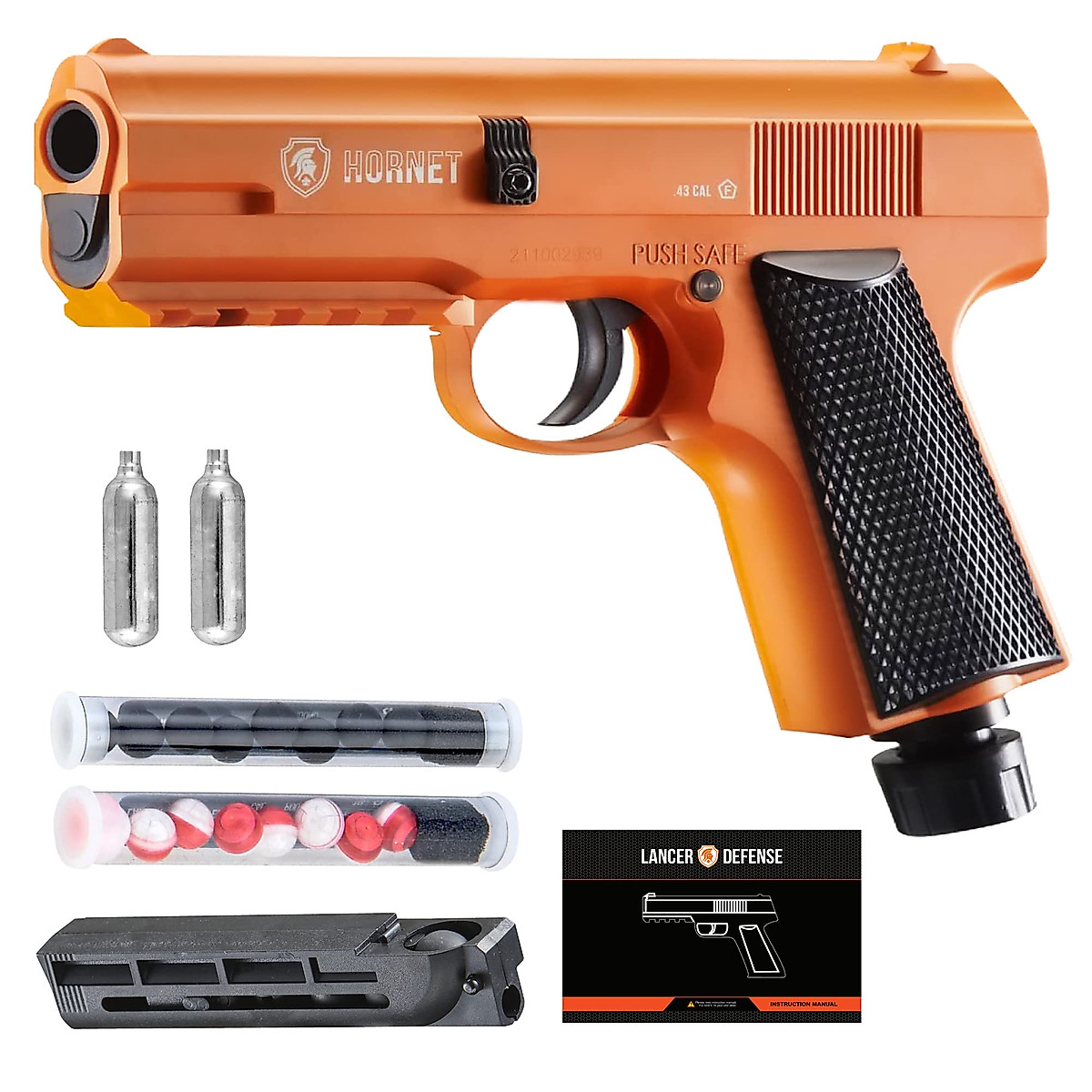 Airsoft Gun Airsoft Pistol CO2 Self Defense .43 Caliber, Home Personal Security Defense for CO2 Cartridges/Rubber Rounds/Pepper Balls