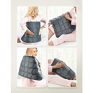 Weighted Heating Pad 17''x 33" XXXL Electric Heating Pad for Back Pain Relief, 5LBS with 6 Heat Settings 2H Auto-Off Heat Pad for Shoulder Arms Legs Cramps Washable