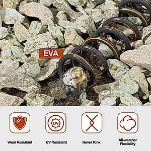 Garden Hose 50 ft, Coil Hose with 10-Pattern Spray Nozzle, Flexible Garden Hose with 3/4" Fittings, Lightweight and No Kink Water Hose, Retractable Collapsible Boat Hose for RV, Yard, Outdoor Watering