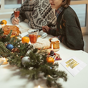 Happy Friendsgiving Napkins 52 Pcs - Gold Foil Friendsgiving Dinner Napkins, Friendsgiving Decorations - 3 Ply Thanksgiving Napkins for Thanksgiving Table Decor