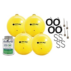 Bug Ball Gnat Ball 4 Pack Starter Complete kit - Gnats, House Fly, No-See-Um, Aphids whiteflies, and Love Bugs Trap
