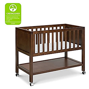 DaVinci Archie Portable Bassinet in Espresso, Removeable Wheels, Greenguard Gold Certified