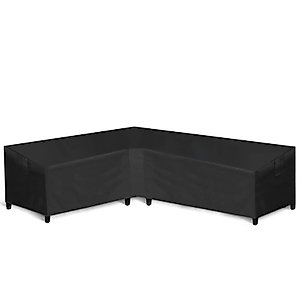 WLEAFJ Patio L-Shaped Sectional Sofa Cover Waterproof, Heavy Duty Outdoor Sectional Couch Cover, Lawn Patio Furniture Cover with Air Vent, Left Facing, 83" L/104 L x 32" D x 31" H