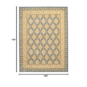 Unique Loom Edinburgh Collection Area Rug-Zinnia, 9 ft x 12 ft, Blue/Beige