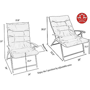 Kozyard Elsa 3 Pieces Outdoor Patio Furniture Padded Folding Bistro Sets for Yard, Patio, or Backyard(Beige)