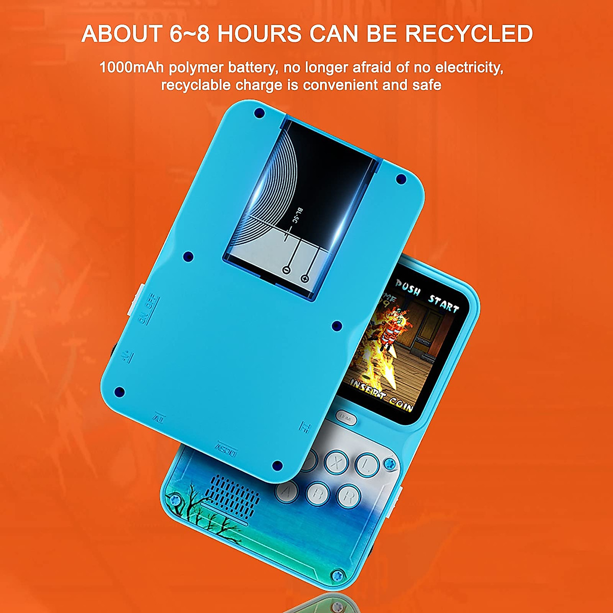 Retro Game Console for Boy, Handheld Game Console with 500 Classical Nostalgic Games 3.0 Inch Color Screen Support for Connecting TV & Two Players, Christmas Birthday Gifts (A)