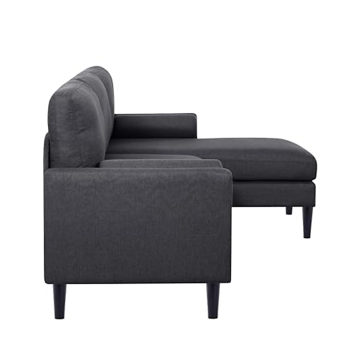 Eafurn L Shaped Sectional Sofa with Reversible Chaise Lounge, 3 Seater Convertible Corner Couch with Rubber Wood Legs, Modern Fabric Sofa&Couches for Living Room, Apartment and Small Space