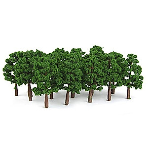 LoveinDIY 100pcs Plastic Model Trees N Scale Train Street Layout Railway Landscape 8cm