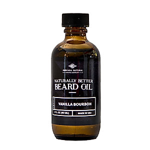 MNSC Vanilla Bourbon Naturally Better Beard Oil & Conditioner - Softens, Smooths, & Strengthens Beard Growth, Hypoallergenic, All-Natural, Plant-Derived, Handmade in USA