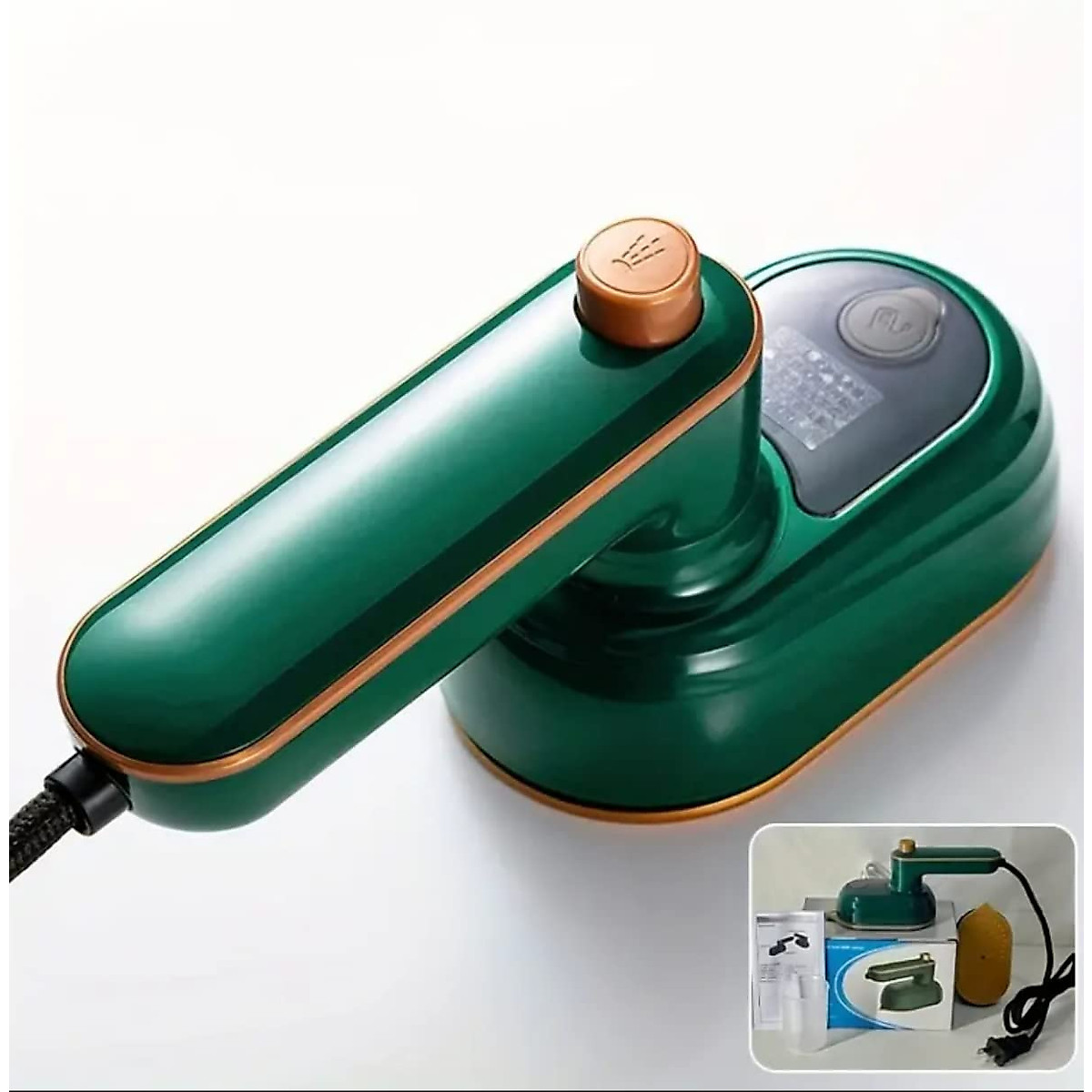 Mini Iron for Clothes, Portable Handheld Steam Iron - Handy Heat Press Small Iron - 360° Ironing Machine for Dry And Wet Ironing Support Dry And Wet Ironing for Home and Travel (Green)