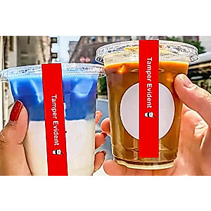 Safe Secure Tamper Evident Seals Stickers for Drink Lids 1" x 9" - 500 Pcs Food Delivery Stickers Sealed for Freshness Labels Drink Food Seal Stickers