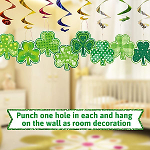 Shamrock Cutouts Clover for St. Patrick's Day Decoration 40 Pcs