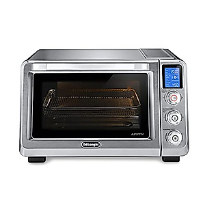 De'Longhi EO241264M 10-in-1 Digital AirFryer ,True Convection Toaster Oven with internal light, Grills, Broils, Bakes, Roasts, Reheats, preset for Cookie & Pizza, 1800-Watts, Stainless Steel, XL 24L