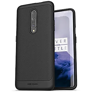 ENCASED OnePlus 7 Pro Case (Thin Armor) Slim Fit Flexible Grip Phone Cover - Black