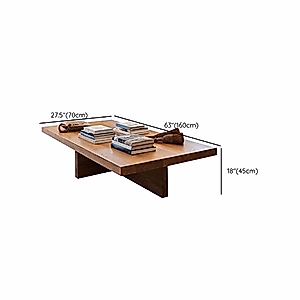 LITFAD Nordic Style Rectangle Coffee Table Solid Wood Cross Legs Cocktail Table Pine Living Room Table Hotel Homestay Log Tea Table - 63" L x 27.5" W x 18" H