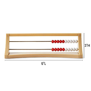 hand2mind 20 Bead Plastic Rekenrek, Abacus for Kids Math, Math Manipulatives Kindergarten, Counting Rack for Kids, Counters for Kids Math, Educational Toys for Elementary Kids (Set of 1)