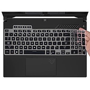 Keyboard Cover for 2023 2022 ASUS TUF Gaming F15 FX507ZM FX507ZC FX507VU / A15 FA507NU / A16 FA617NS / TUF Dash 15 FX517ZM, TUF Gaming F17 FX707 / A17 FA707 FA707RM 17.3 Gaming Laptop -Black