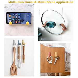 BieFuDan 24 Pack Self Adhesive Hooks Utility Wall Hooks Key Hooks for Wall Decorative Key Holder Rack Command Hooks for Towels, Hats, Entryway,Bathroom, Kitchen, Living Room, Office