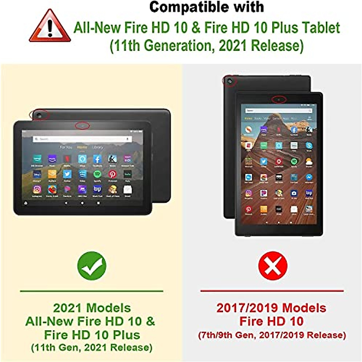 Amazon Fire HD 10 Tablet Case, HD10 Plus Tablet Case (11th Generation, 2021 Release), Premium PU Leather Stand Cover with Smart Auto Wake/Sleep, Books