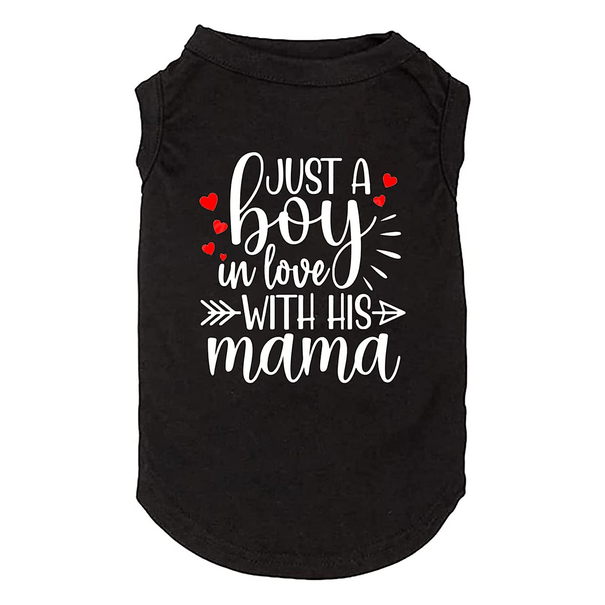weokwock Dog Clothes Just a Boy in Love with Mama Shirts Pet Supplies Vest Small Medium Large Dog Apparel Parent-Child Suit (Small, Boy-Black)