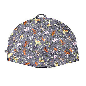 IBraFashion Removable Cover for Newborn Lounger Fits Infant Lounger Pillow 100% Soft Cotton Jungle Animals Grey