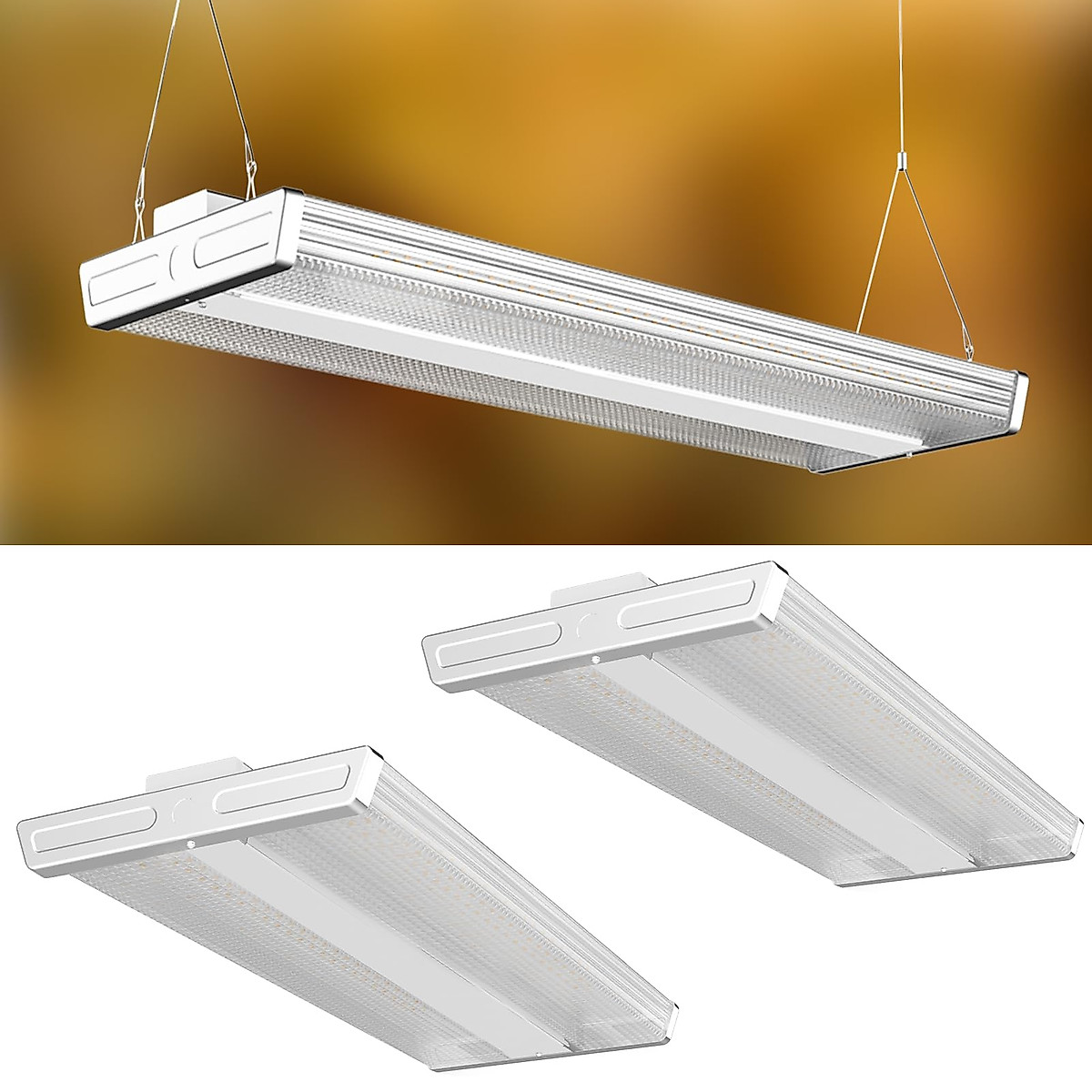 ACOHOOK 2FT 200W LED Commercial Linear High Bay Light 28000LM[Eqv.960W MH/HPS],AC100-277V【Driver Equipped】 5000K,Linear Hanging High Bay Light-2Pack