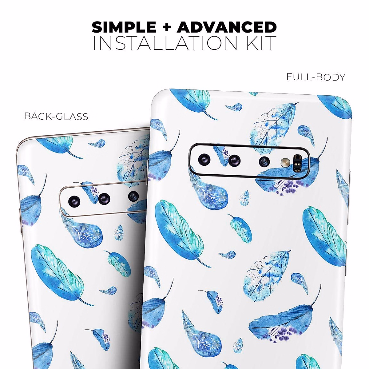 DesignSkinz Hipster Feather Pattern Protective Vinyl Decal Wrap Skin Cover Compatible with The Samsung Galaxy S20 (Screen Trim & Back Glass Skin)