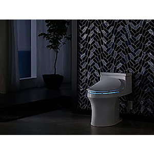 KOHLER 4108-96 PureWash E750 Elongated Electric Bidet Toilet Seat with Remote Control, Bidet Warm Water with Dryer for Existing Toilets, Biscuit