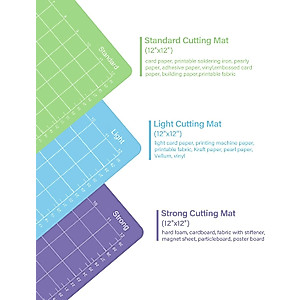 Gwybkq Cutting Mats 12x12 for Cricut Explore One/Air/Air 2/Maker 3/Maker 4 Pack Adhesive Sticky Non-Slip Durable Mat Replacement Accessories (Standard,Light,Strong,Fabric) for Supply, Scrapbock