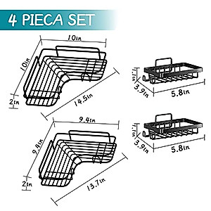 Txxplv Corner Shower Caddy, Shower Organizer with Soap Holder, Adhesive Rust Proof Shower Shelf, Shower Storage Basket Rack Shampoo Holder Organizer Shower Accessories
