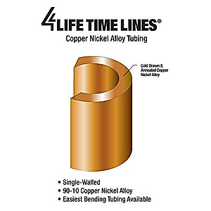4LifetimeLines 3/16" x 25' Genuine Copper-Nickel Alloy Non-Magnetic Brake Line Replacement Tubing Coil Roll & Fitting Kit, Inverted Flare, Easy to Bend, Corrosion Resistant