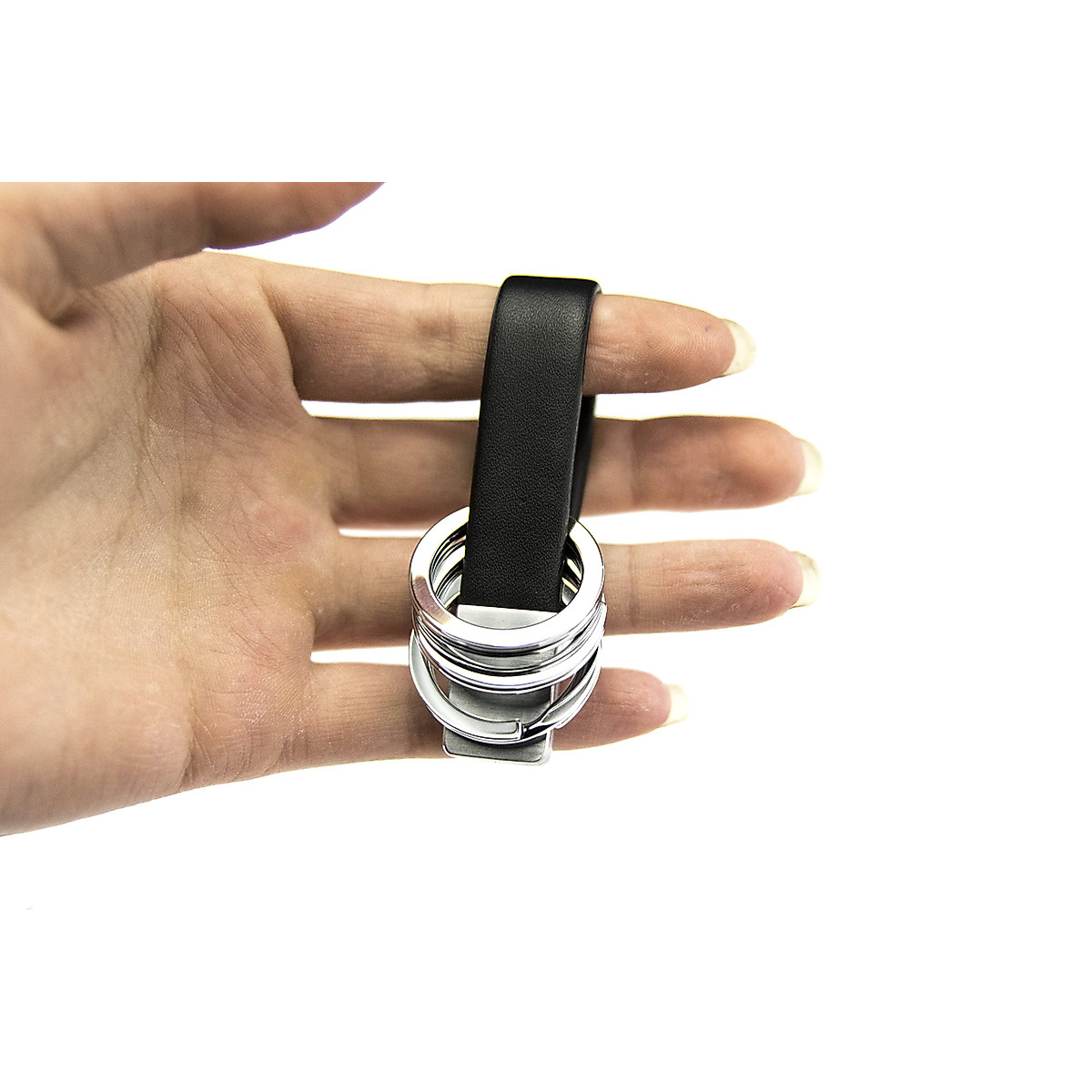 Troika Twister Black Leather Keyring (KRG649LE)