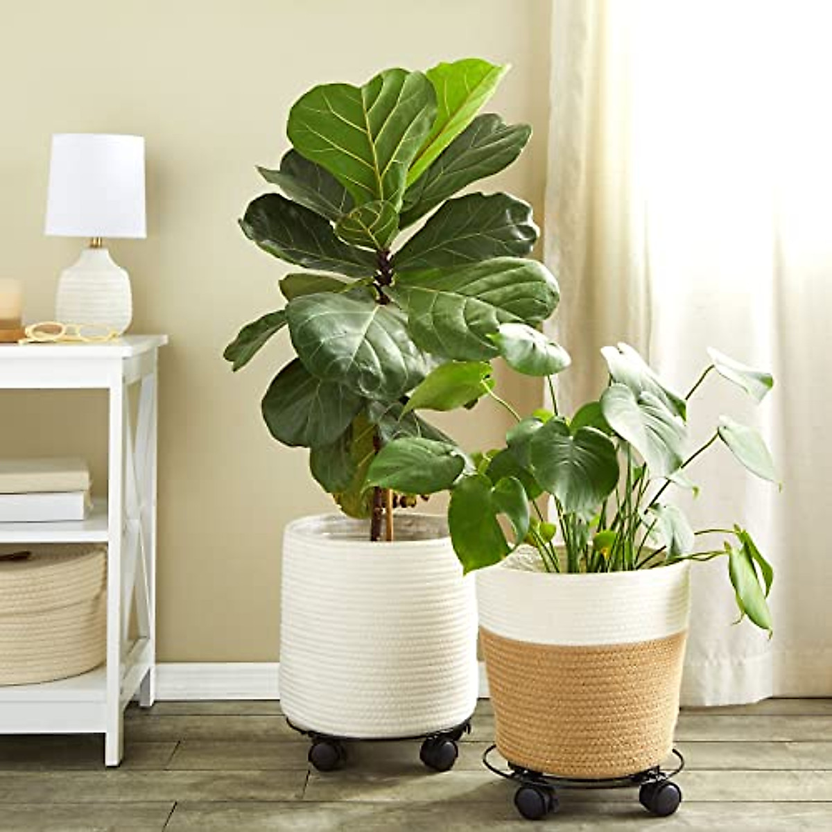 Bright Creations 4 Pack Metal Rolling Plant Stand Base, Planter Caddy with Wheels for Indoor and Outdoor Pots (10.6 Inches)