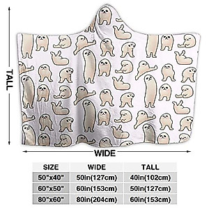 Hooded Blanket Fun Soft Eggdog Comfortable Throw Blankets for Four Seasons Anti-Pilling Flannel Wearable Blanket Suitable for Sofa Blankets for Adults and Children, Bed Blankets 50" X40