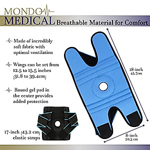 Mondo Medical Compression Sleeve Knee Brace - 12 to 15.5in Adjustable Running Knee Brace for Arthritis Pain and Support