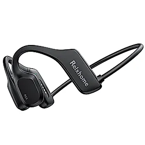 Relxhome Open Ear Headphones Bluetooth 5.2, Air Conduction Headphones, Wireless Headphones with Microphone, Sweat Resistant Sports Headphones, Air Conduction Headphones for Cycling Running Black