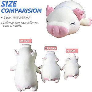 FEEZUSH Pig Plush Pillow, Pig Stuffed Animal, Big Nose Pig Plush Toy, Christmas Valentine’s Gift for Girls Boys Kids Adults (15 Inch)