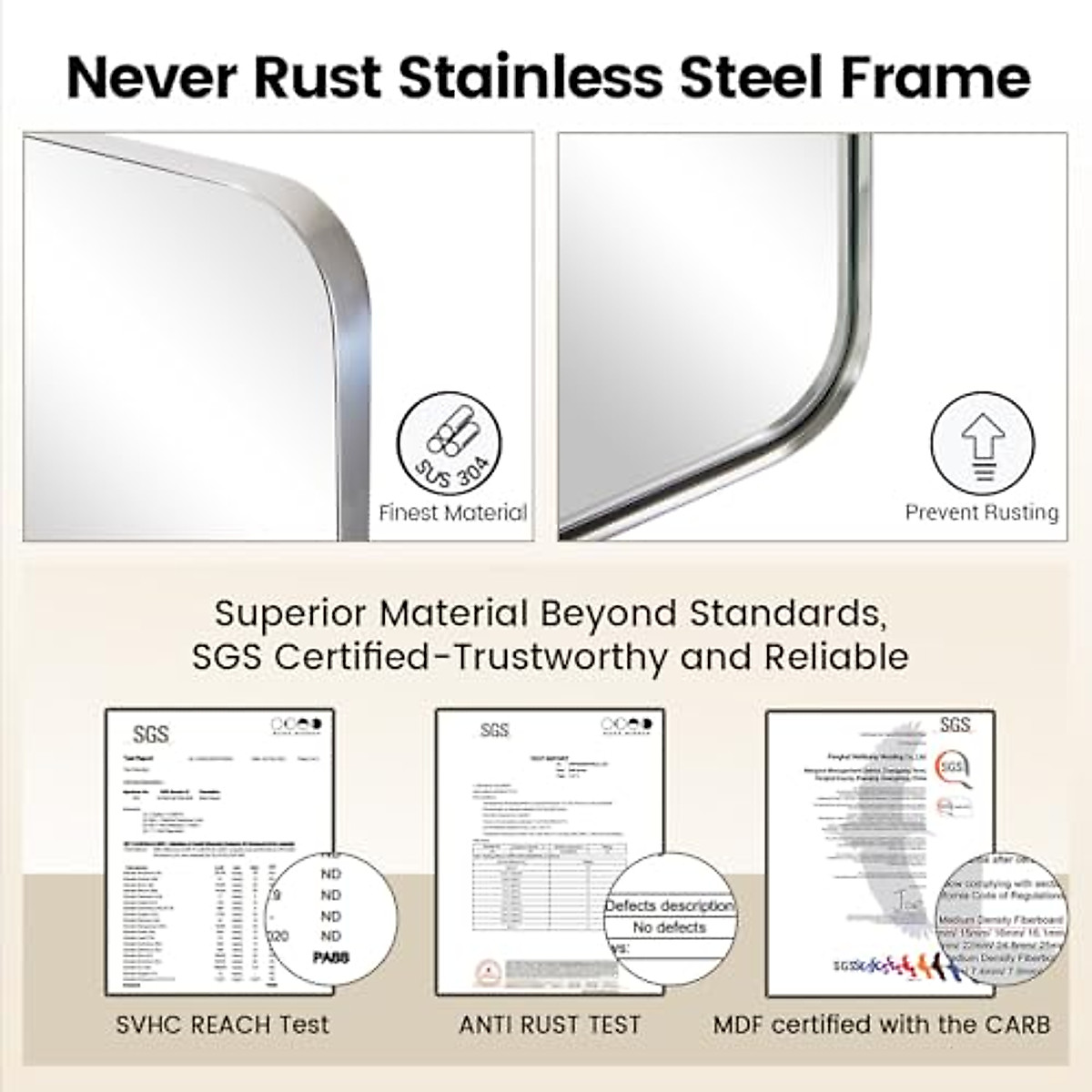 MOON MIRROR Polished Chrome Pivot Mirror for Bathroom, Tilt Bathroom Vanity Mirror,Rounded Rectangle Pivoting Mirror, Overall 24.33 x 28 inches(Mirror 20 x 28 inches)