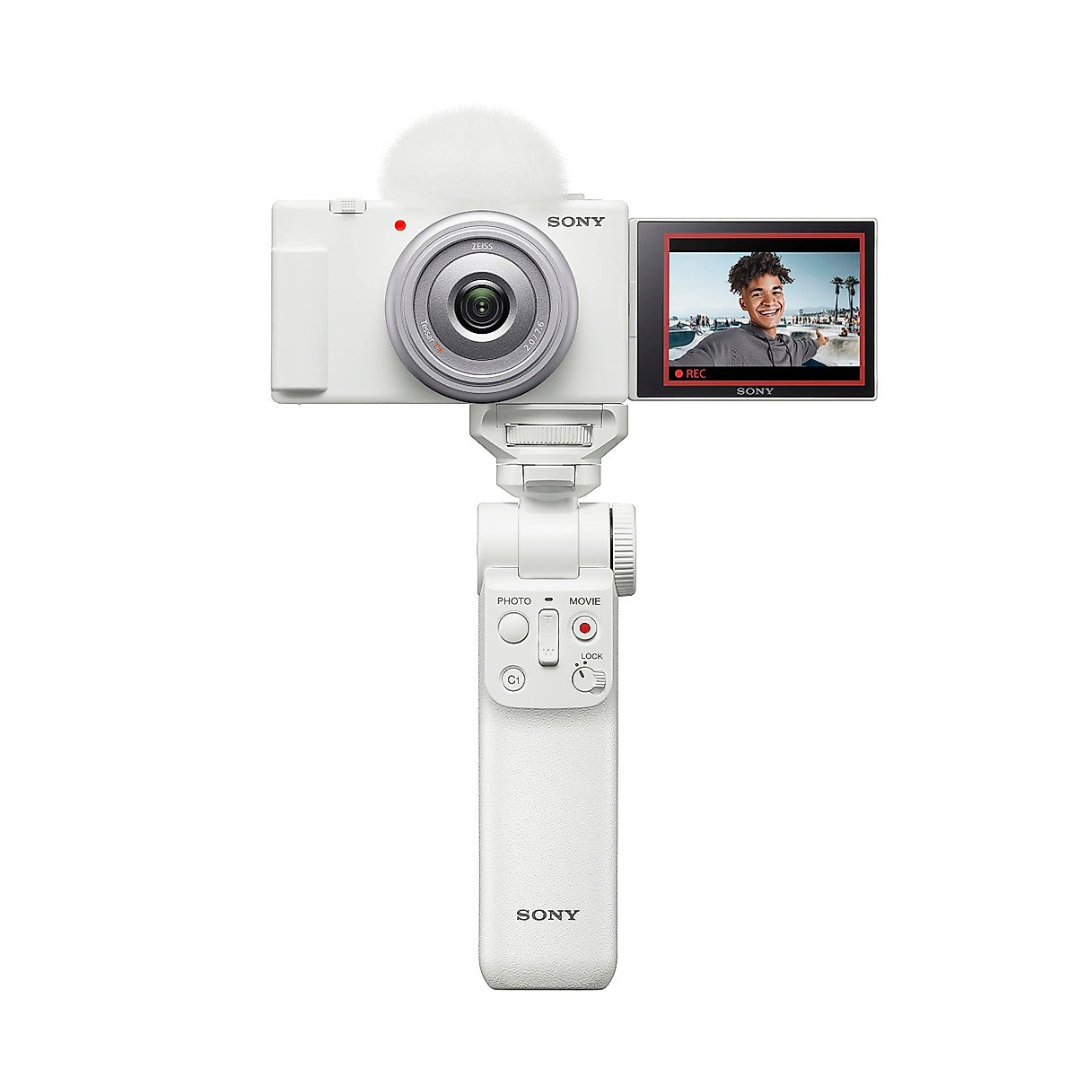 Sony ZV-1F Vlog Camera for Content Creators and Vloggers (White) (Renewed)