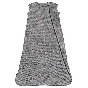 HonestBaby unisex baby Organic Cotton Matelasse Wearable Blanket, Gray Heather, Small US